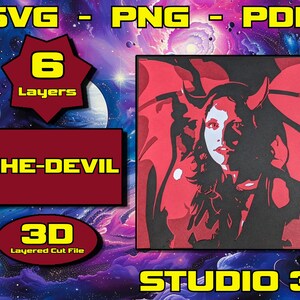 She-devil, Succubus, 3D Mandala Svg, Multilayer Panel for Laser Cutting ...