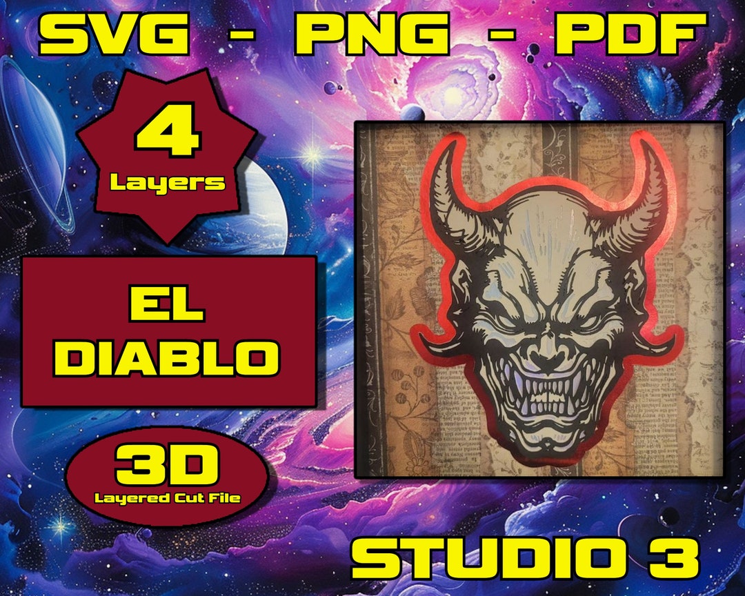 El Diablo, 3D Mandala Svg, Multilayer Panel for Laser Cutting, Layered ...