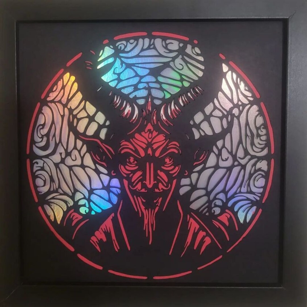 Stained Glass Style Devil SVG 3D Mandala Svg Multilayer - Etsy