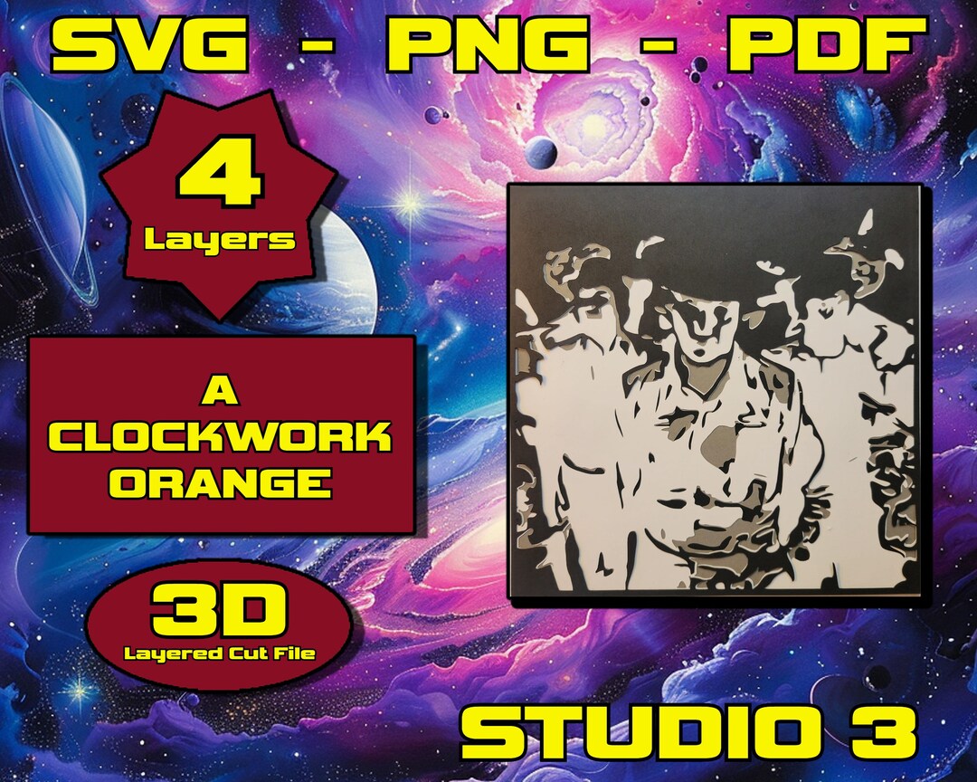 Droogs From A Clockwork Orange 3D Mandala Svg, Multilayer Panel for ...