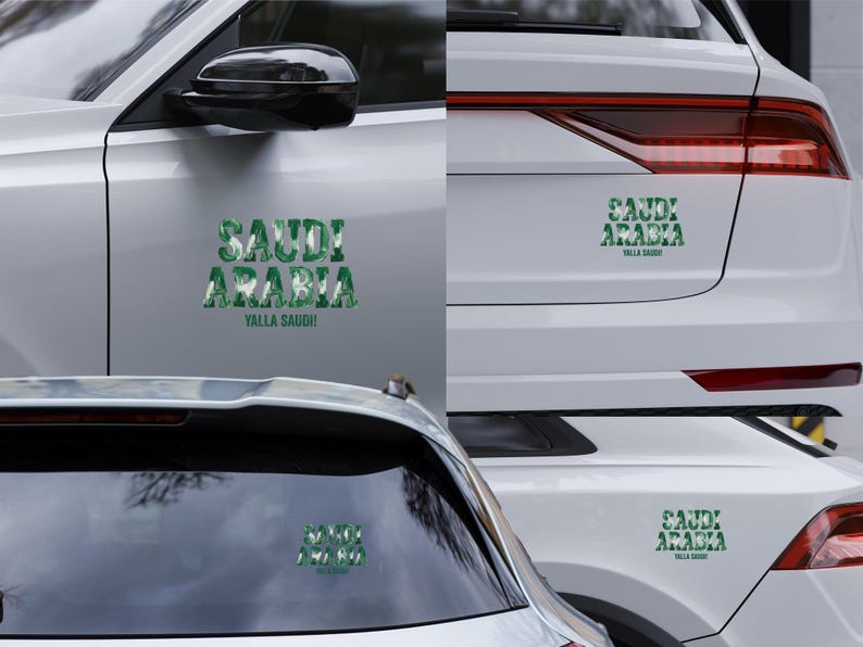 Yalla Saudi UV DTF Sticker, Saudi Arabia Decal - Permanent Rub on for ...