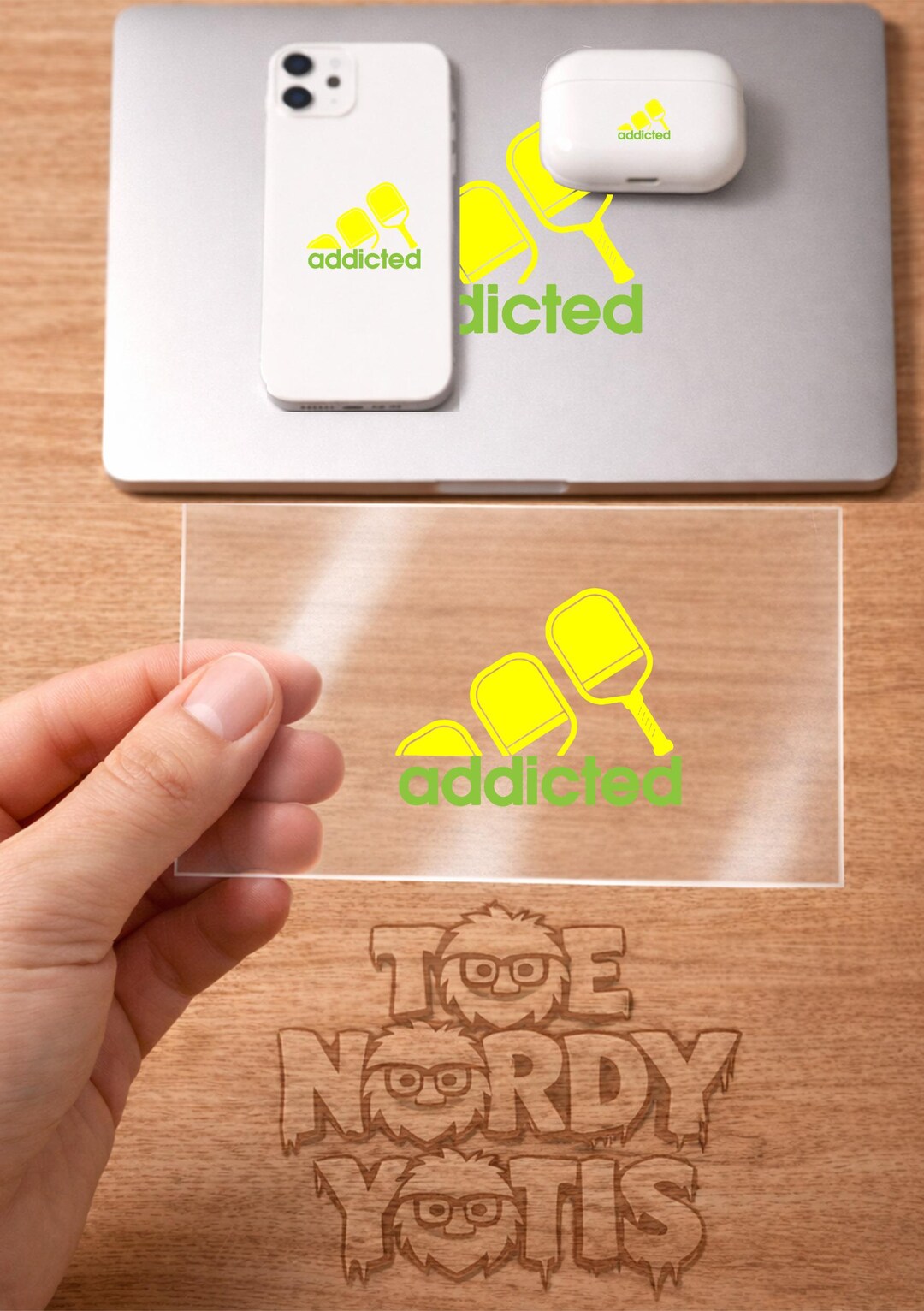 Pickleball Addicted UV DTF Sticker, Rub on Decal for Tumblers, Cups ...