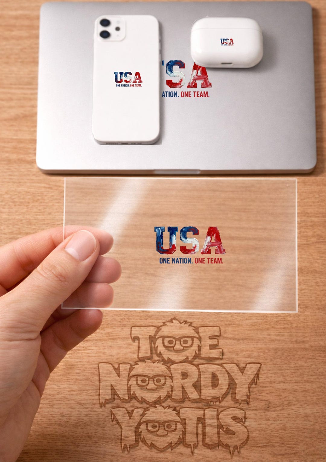 USA One Team UV DTF Sticker, Patriotic Decal for Cups, Tumblers ...