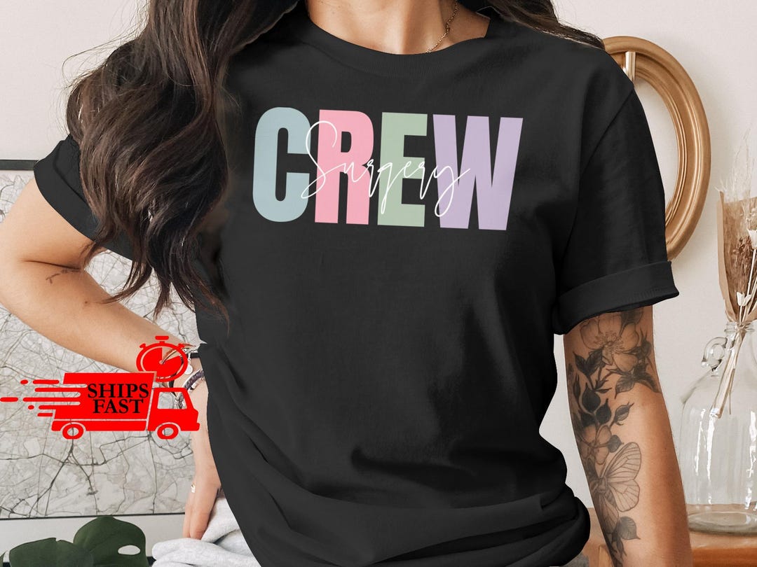 Surgery Crew T-shirt, Medical Team Apparel, Pastel Color Shirt ...