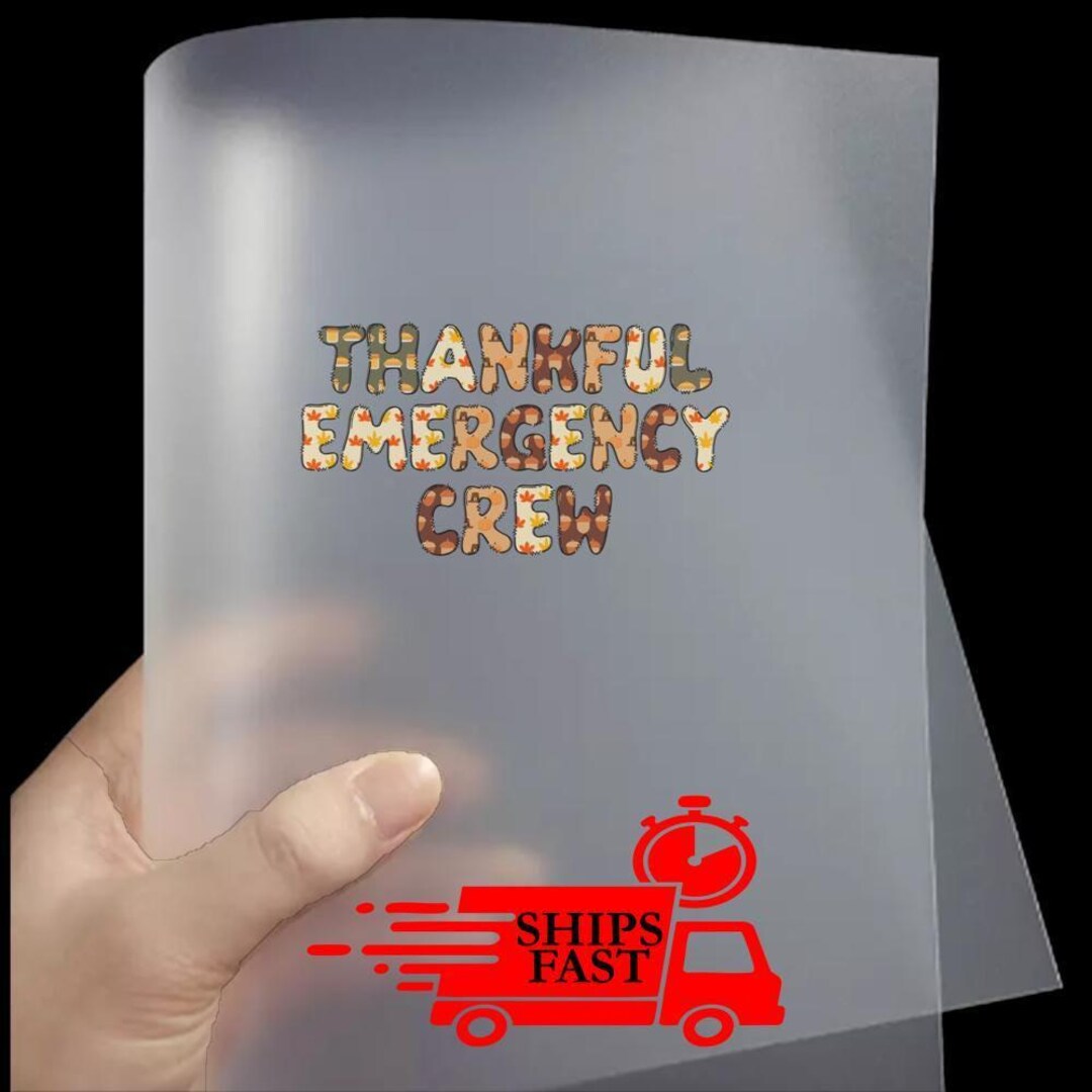 Thankful Emergency Crew DTF Transfers, Fall Designs, Thanksgiving DTF ...