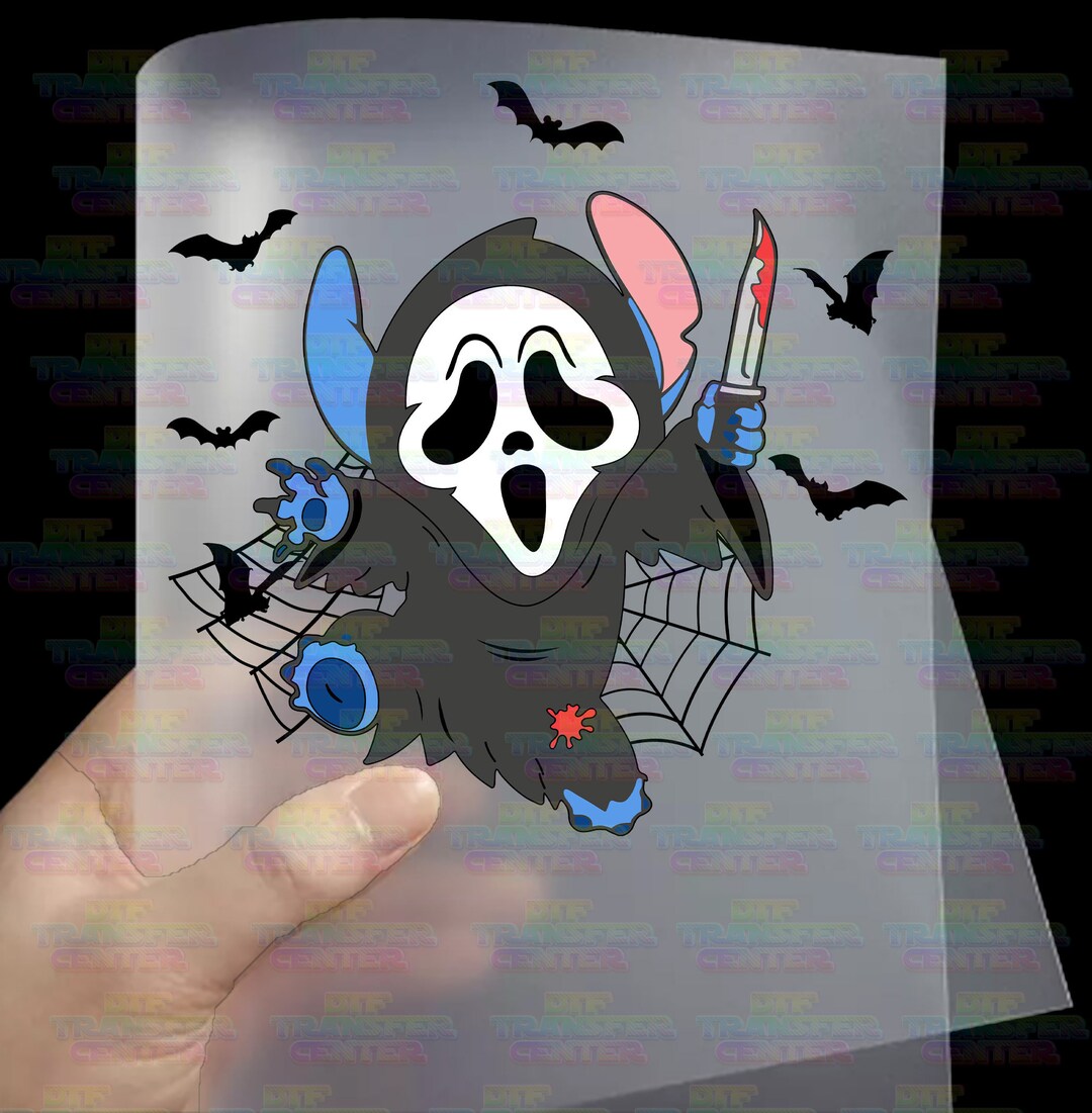 Stitch Ghostface Halloween DTF Transfers | Ready to Press Ghostface ...