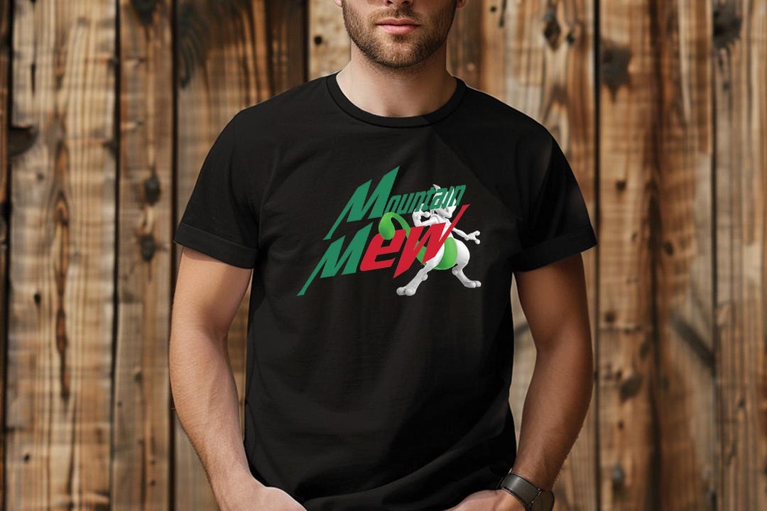 Mountain Mewtwo T Shirt |poke Collab Parody Tee Shirts | Nerdy Shirts ...