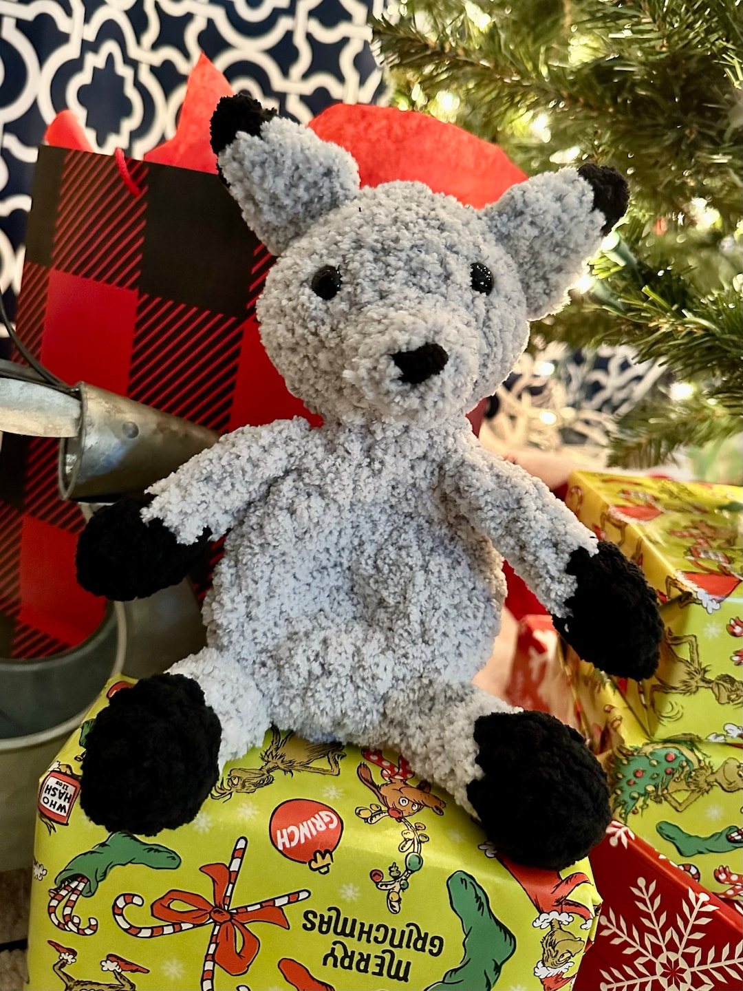 Crocheted Arctic Fox Plush, Fox Stuffy, Handmade Gift, Children's Toy ...