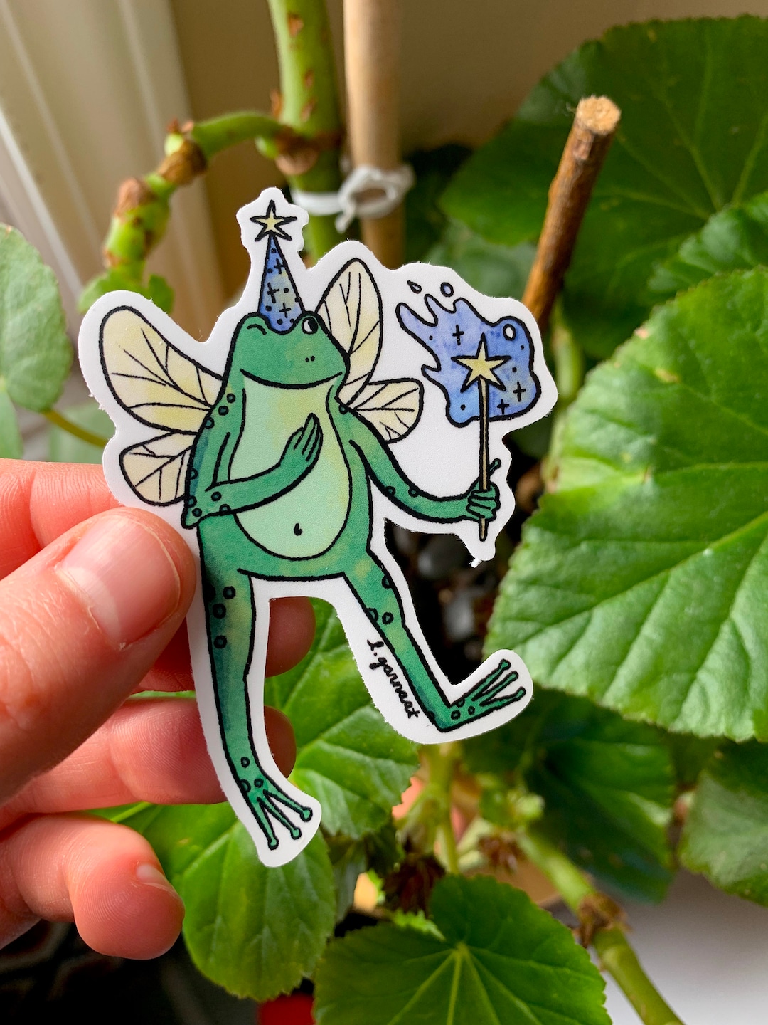 Froggy Magic Frog Wizard Cottagecore Cute Vinyl Sticker - Etsy