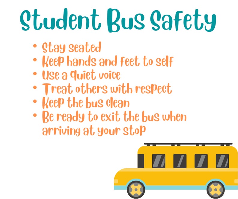 School Student Bus Safety Facebook Post Canva Template - Etsy