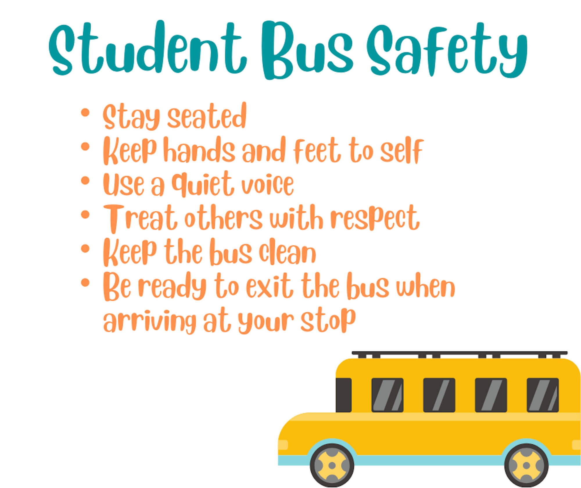 School Student Bus Safety Facebook Post Canva Template - Etsy