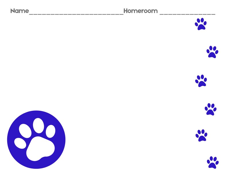 Paw Print Student Note From Teacher - Etsy