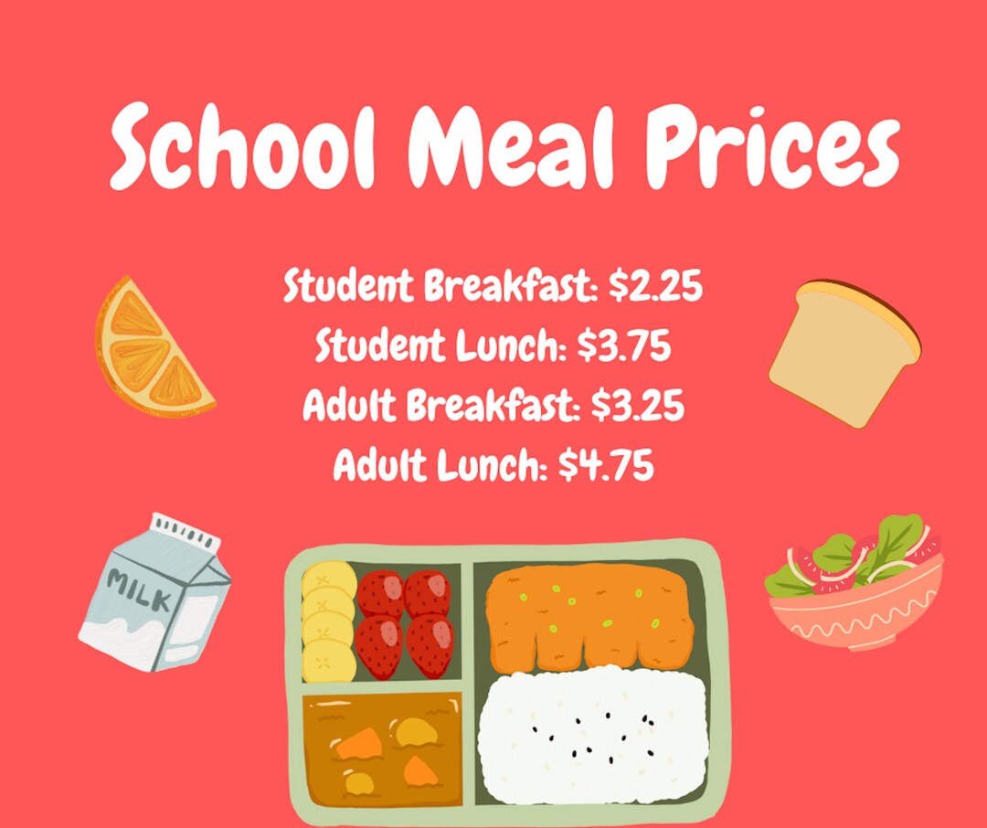 Customizable School Meal Prices Social Media Post Template - Etsy