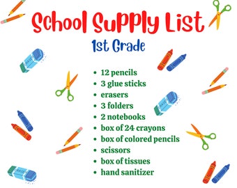 Teacher Supply List Template - Etsy