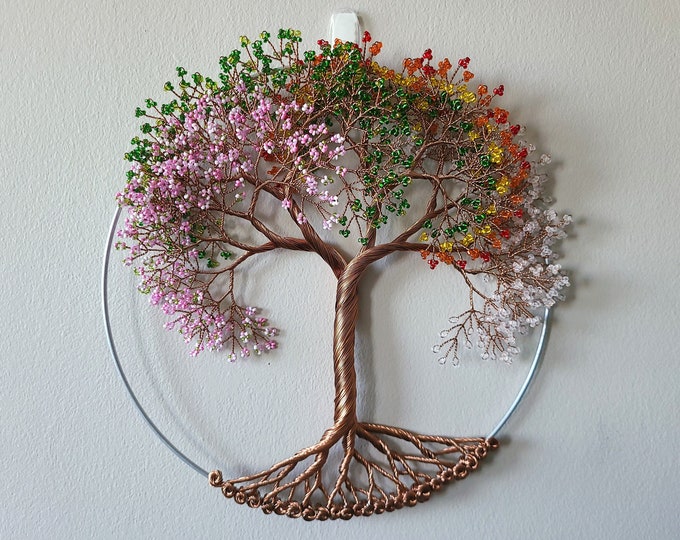Large Seasonal Wire Tree Wall Art Decor Spring Summer Autumn Winter ...