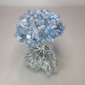 Handcrafted Aquamarine Tumbled Chip Tree on Apophyllite Cluster ...