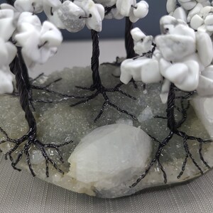 Howlite Tumbled Chip Forest Art Piece Mounted on Apophyllite Crystal - Etsy
