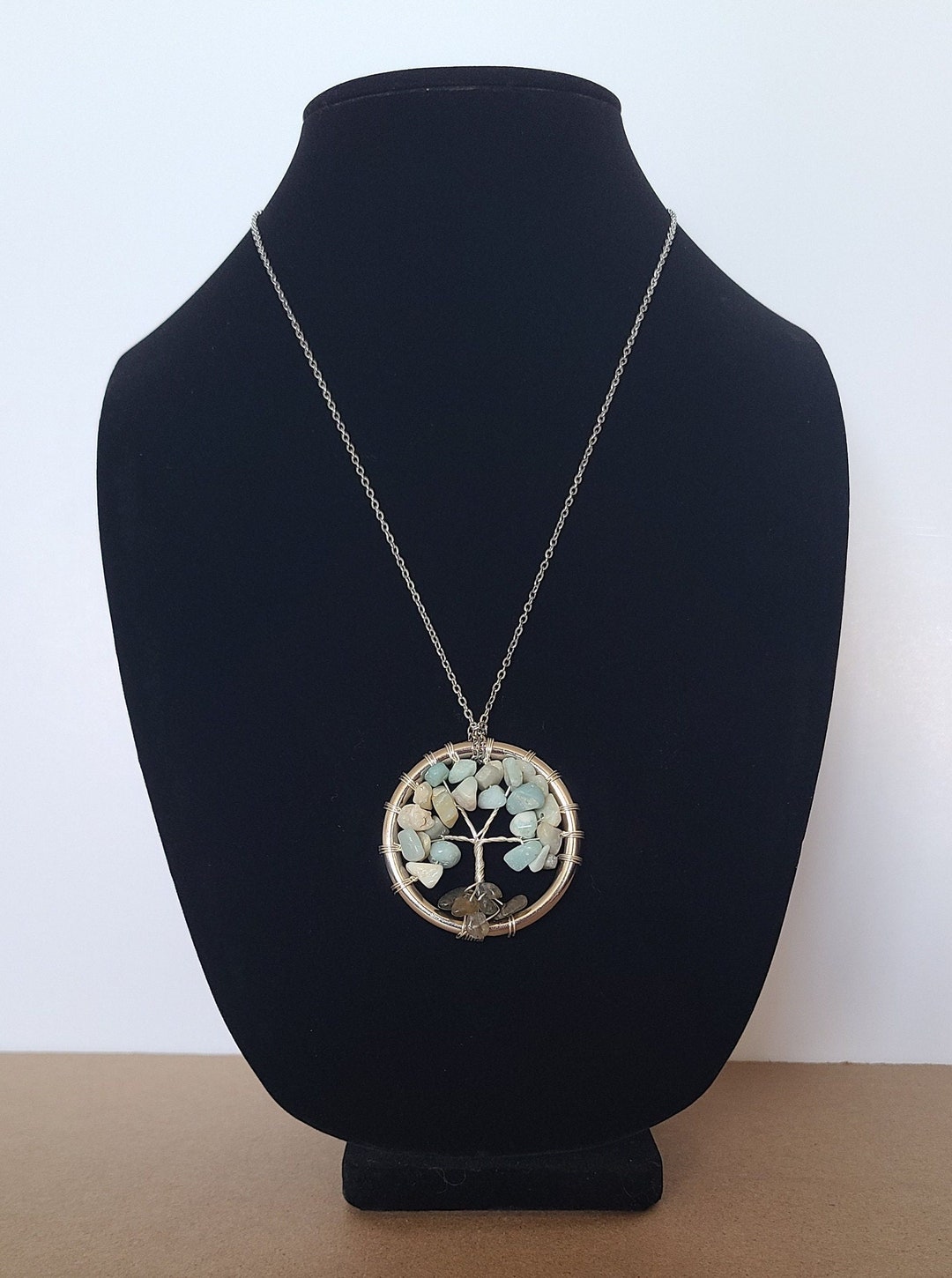 Light Blue Chip Tree of Life Pendant - Etsy