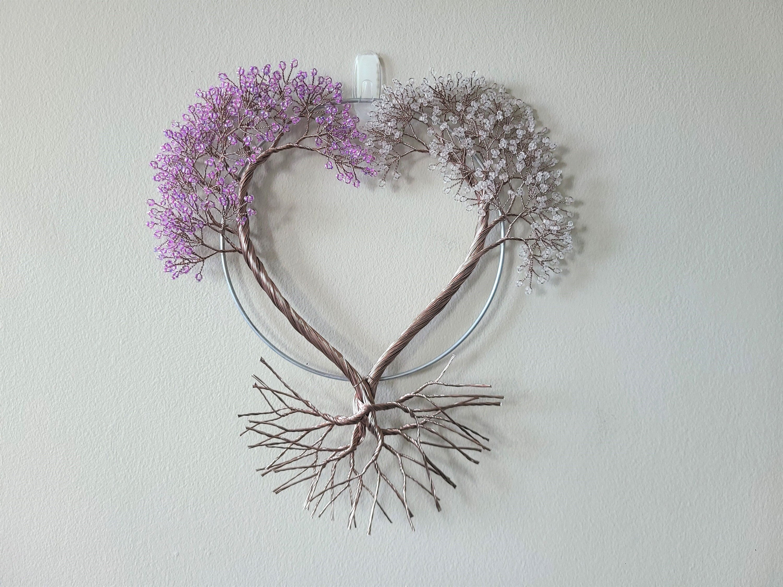 Small Purple & White Brown Heart Tree - Etsy Canada