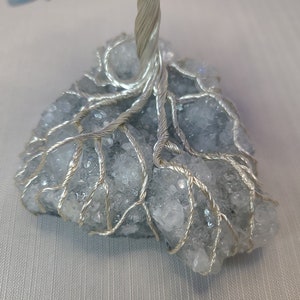 Handcrafted Aquamarine Tumbled Chip Tree on Apophyllite Cluster ...