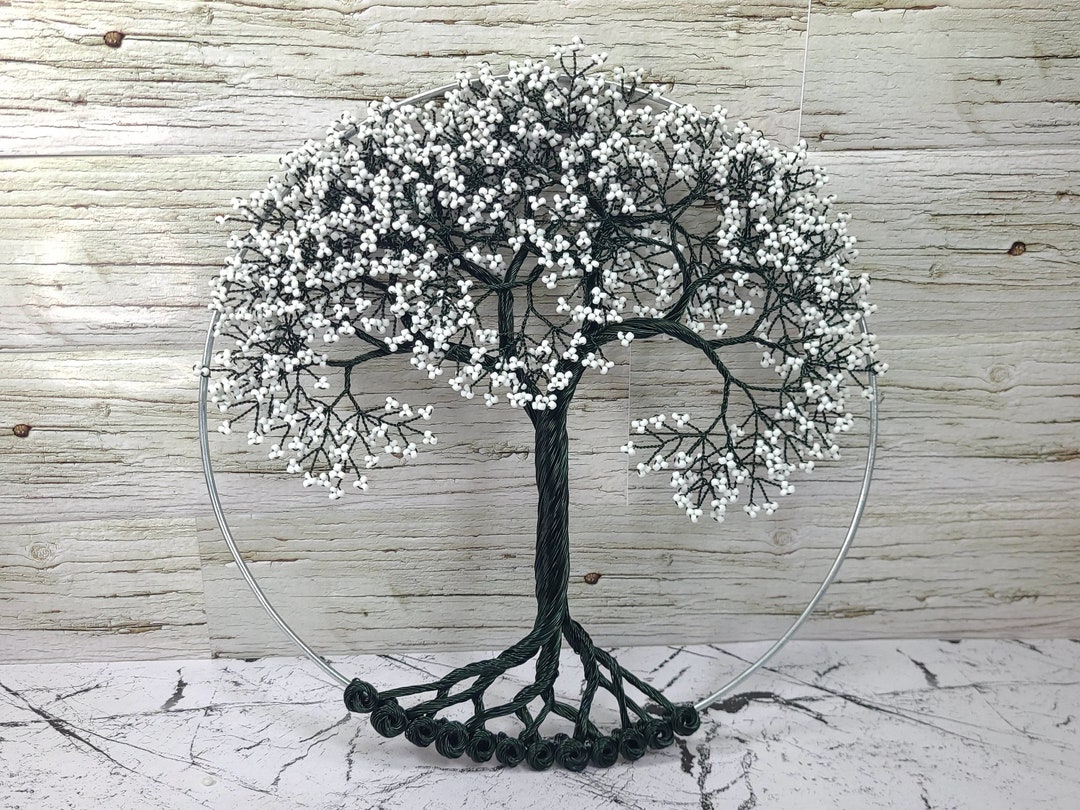 Large Black & White Wall Hanging Wire Tree - Bold Statement Piece - Etsy
