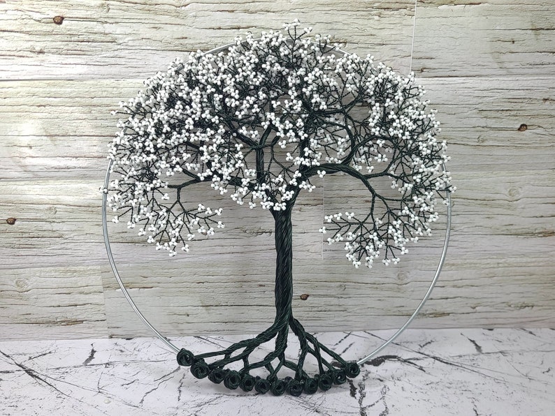 Large Black & White Wall Hanging Wire Tree - Bold Statement Piece - Etsy