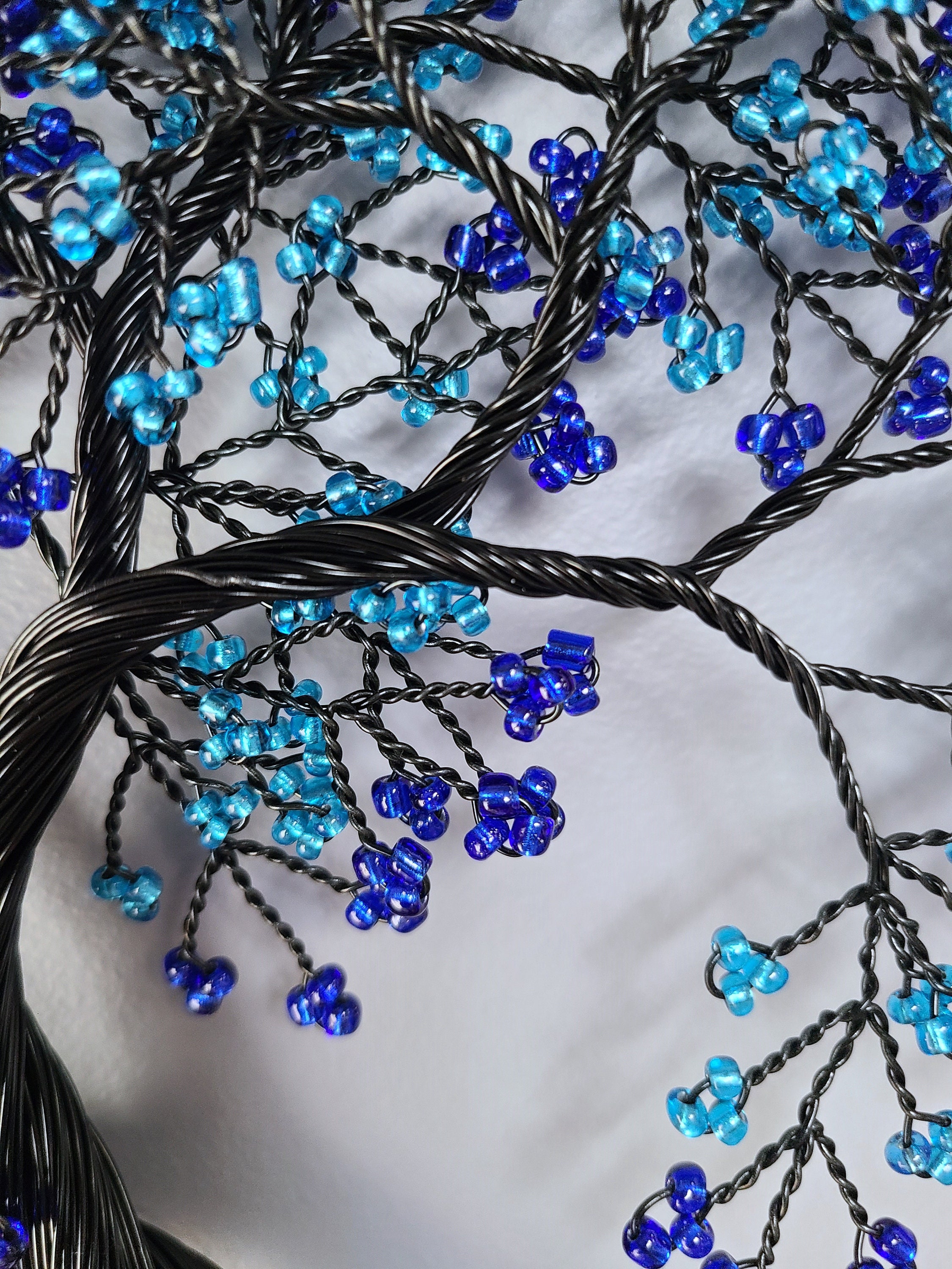 Large Handmade Dark Blue and Light Blue Wire Tree Wall Hanging - Etsy