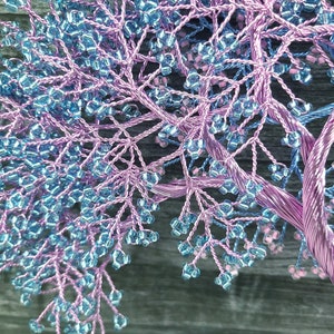 Large Blue and Pink Wall Hanging Wire Tree Colorful Statement Piece - Etsy