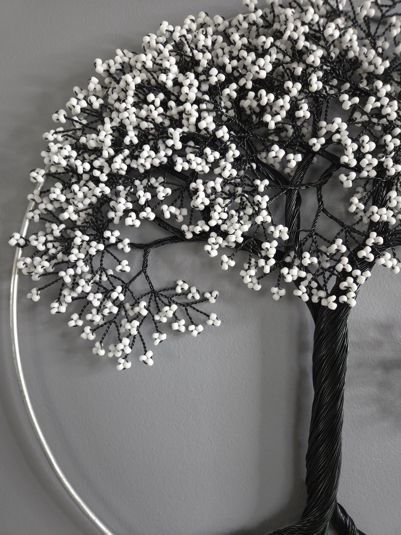 Large Black & White Wall Hanging Wire Tree - Bold Statement Piece - Etsy