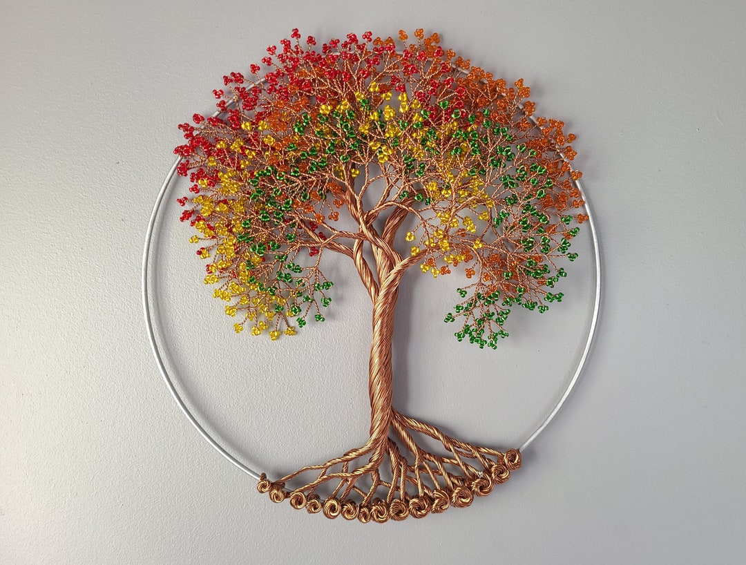 Large Handcrafted Autumn Wire Tree Wall Hanging Decor - Etsy