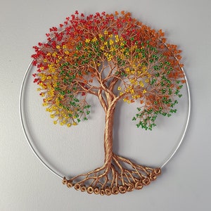 Large Handcrafted Autumn Wire Tree Wall Hanging Decor - Etsy