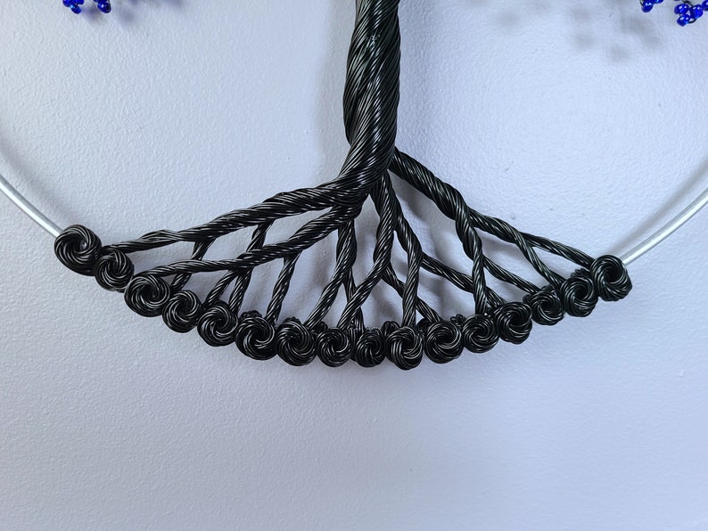 Large Handmade Dark Blue and Light Blue Wire Tree Wall Hanging - Etsy