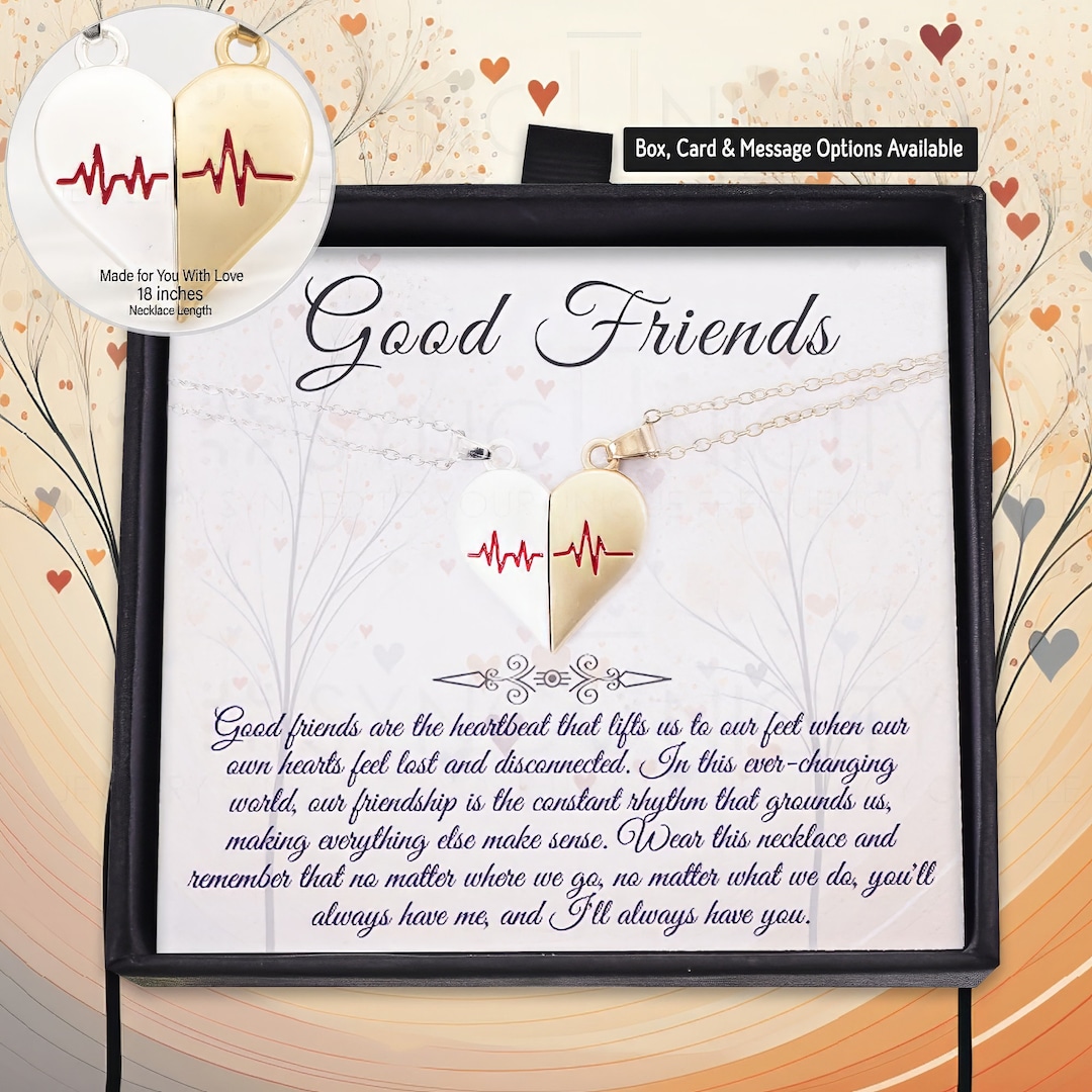 Magnetic Heart Friendship Necklace - Stainless Steel & Gold - Best ...