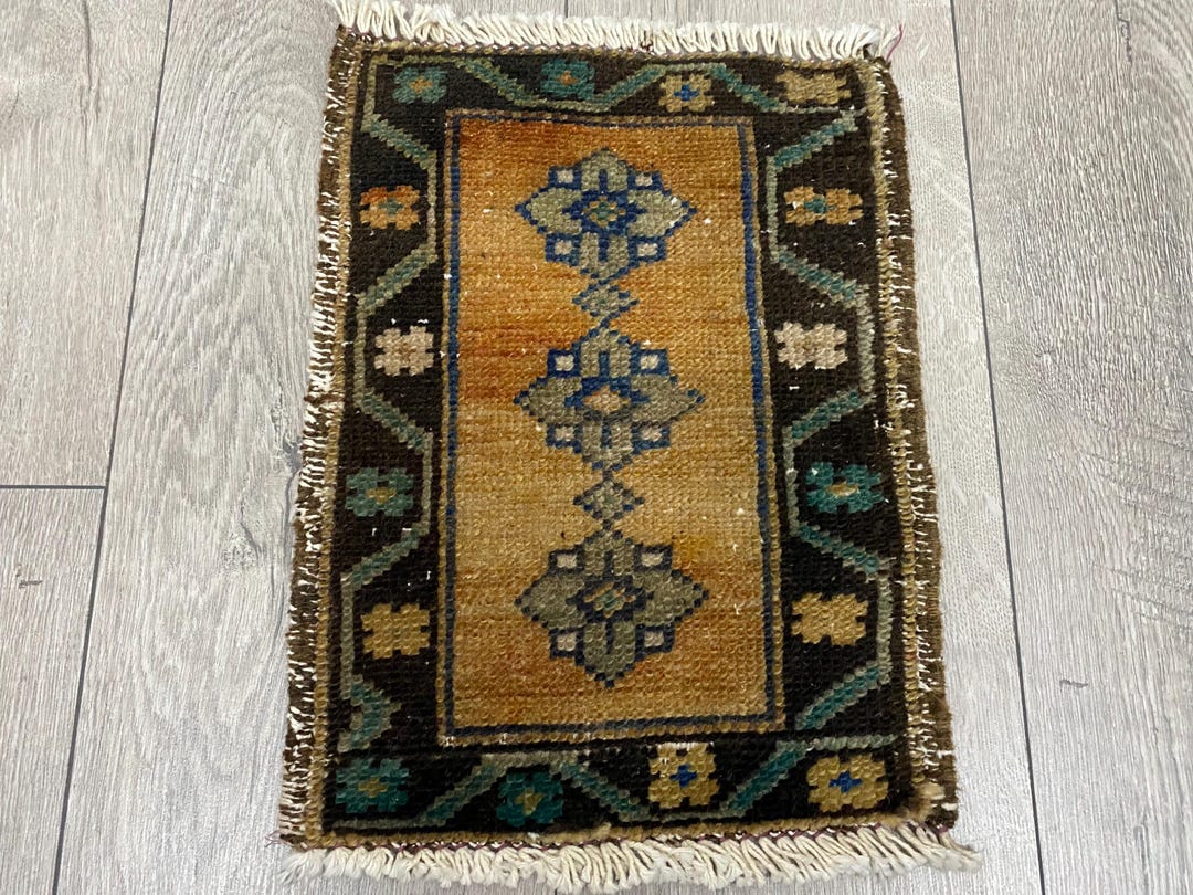 1x1 Orange Rug, 1x1 Small Rug, 1x1 Turkish Rug, 1x1 Vintage Rug, Oushak ...