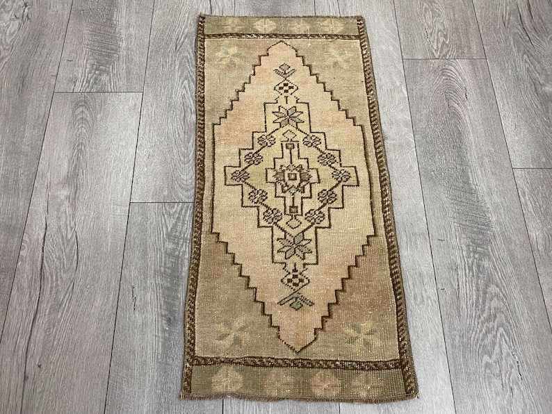 Small Vintage Oushak Wool Rug, Brown Neutral Doormat (1.2 X 2.6 Ft) - Etsy