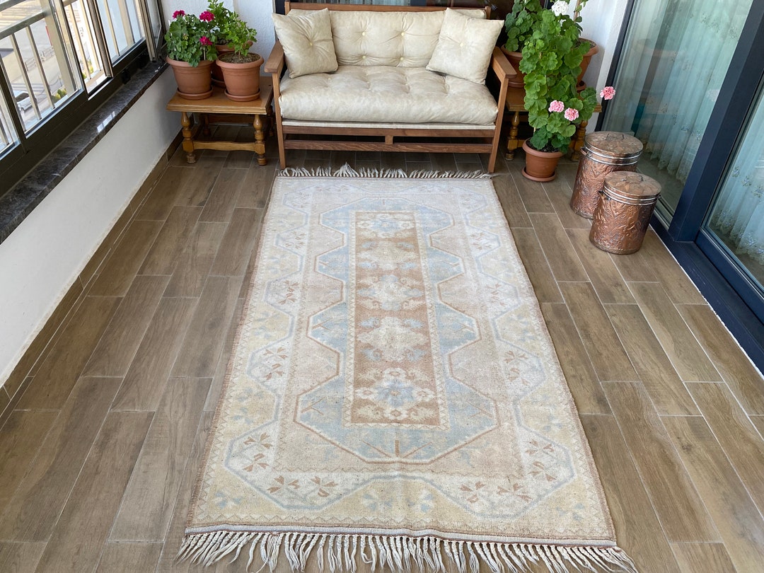 4.0 X 7.0 Ft Pastel Rug Neutral Rug Turkish Rug Vintage - Etsy