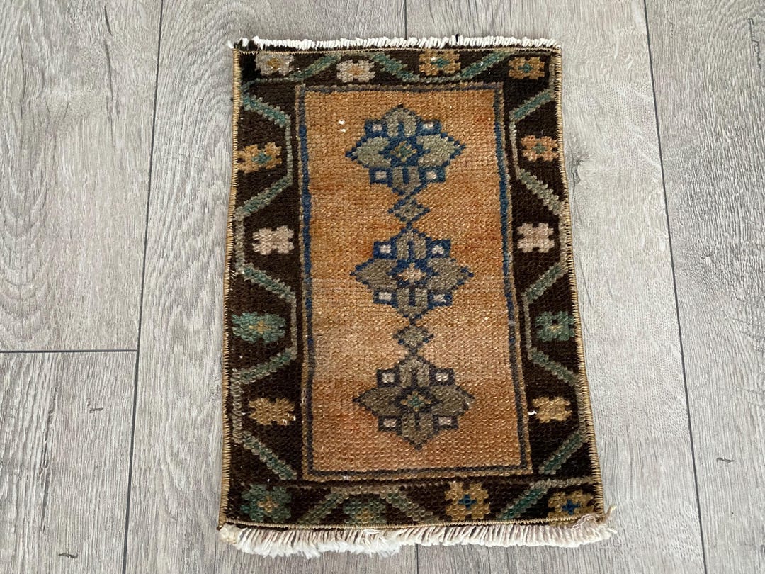 1x1 Square Rug, 1x1 Orange Rug, 1x1 Small Rug, Turkish Vintage Rug ...