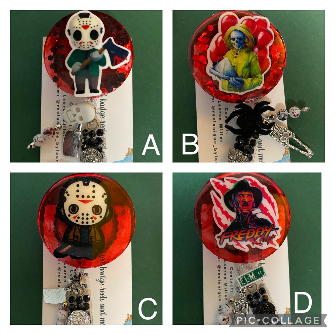 Halloween Horror Badge/freddy Krueger Badge/it the Clown - Etsy