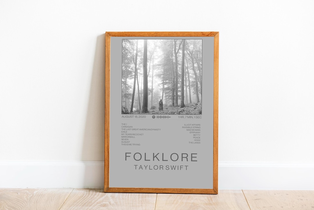 Folklore Album Tracklist Poster - Etsy