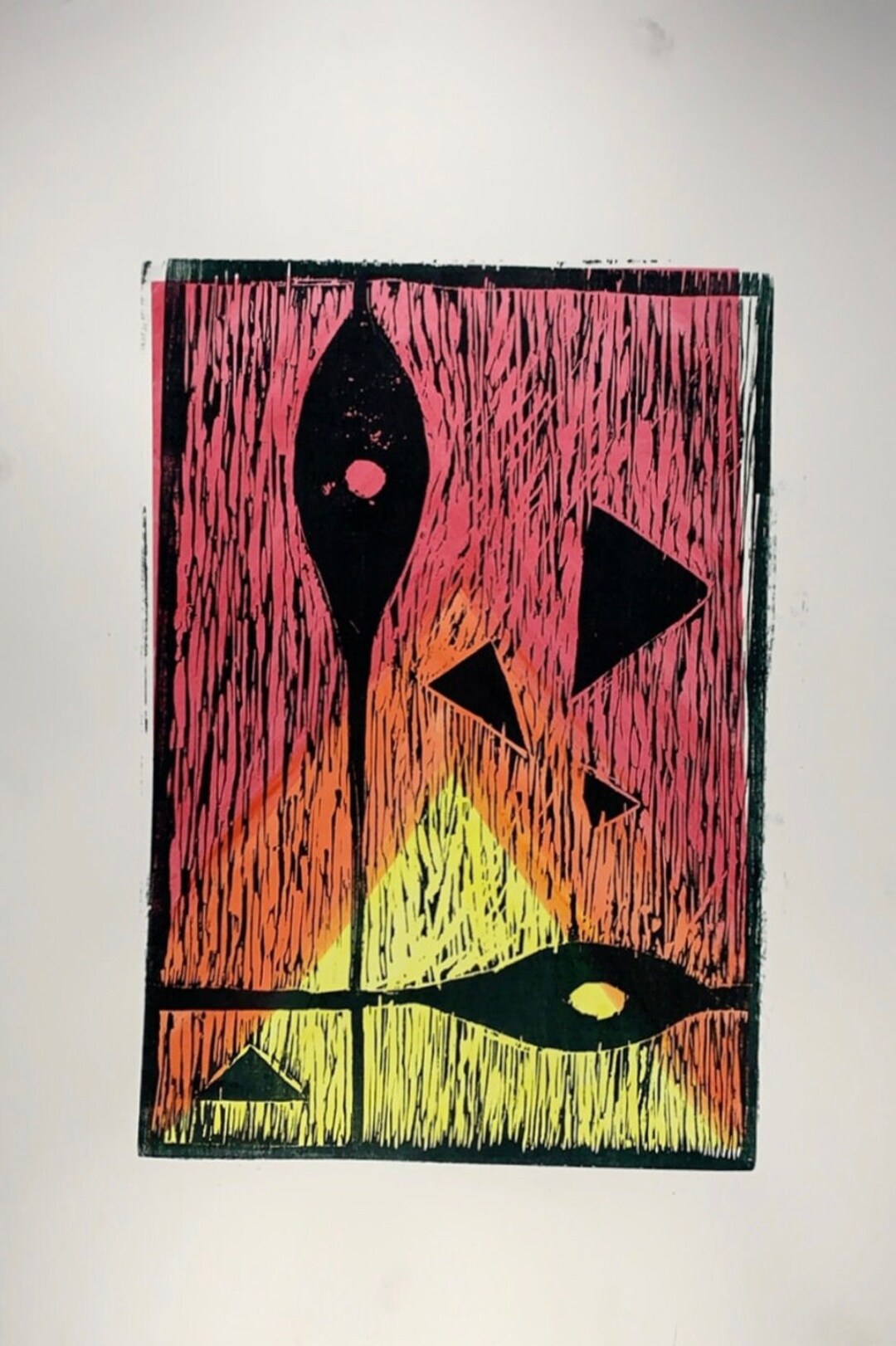 Woodblock Watercolor Print, Red Variants - Etsy