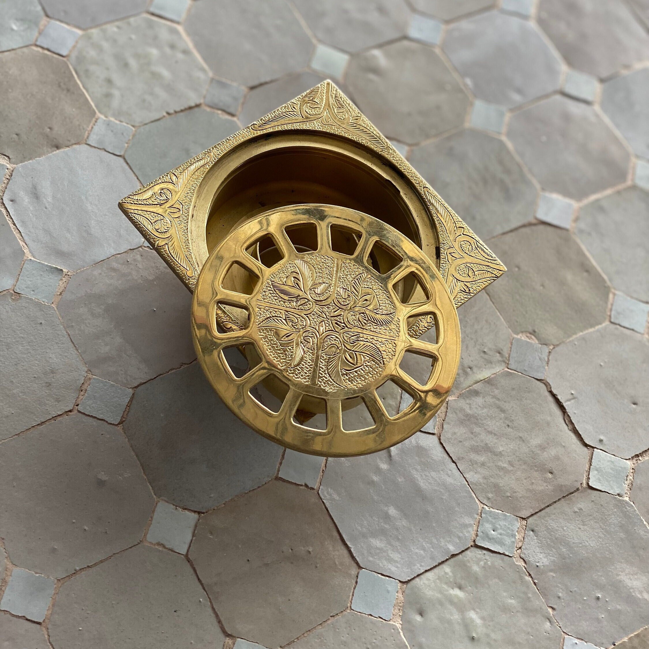 Solid Brass Floor Drain Engraved Square Shower Drain Cover - Etsy