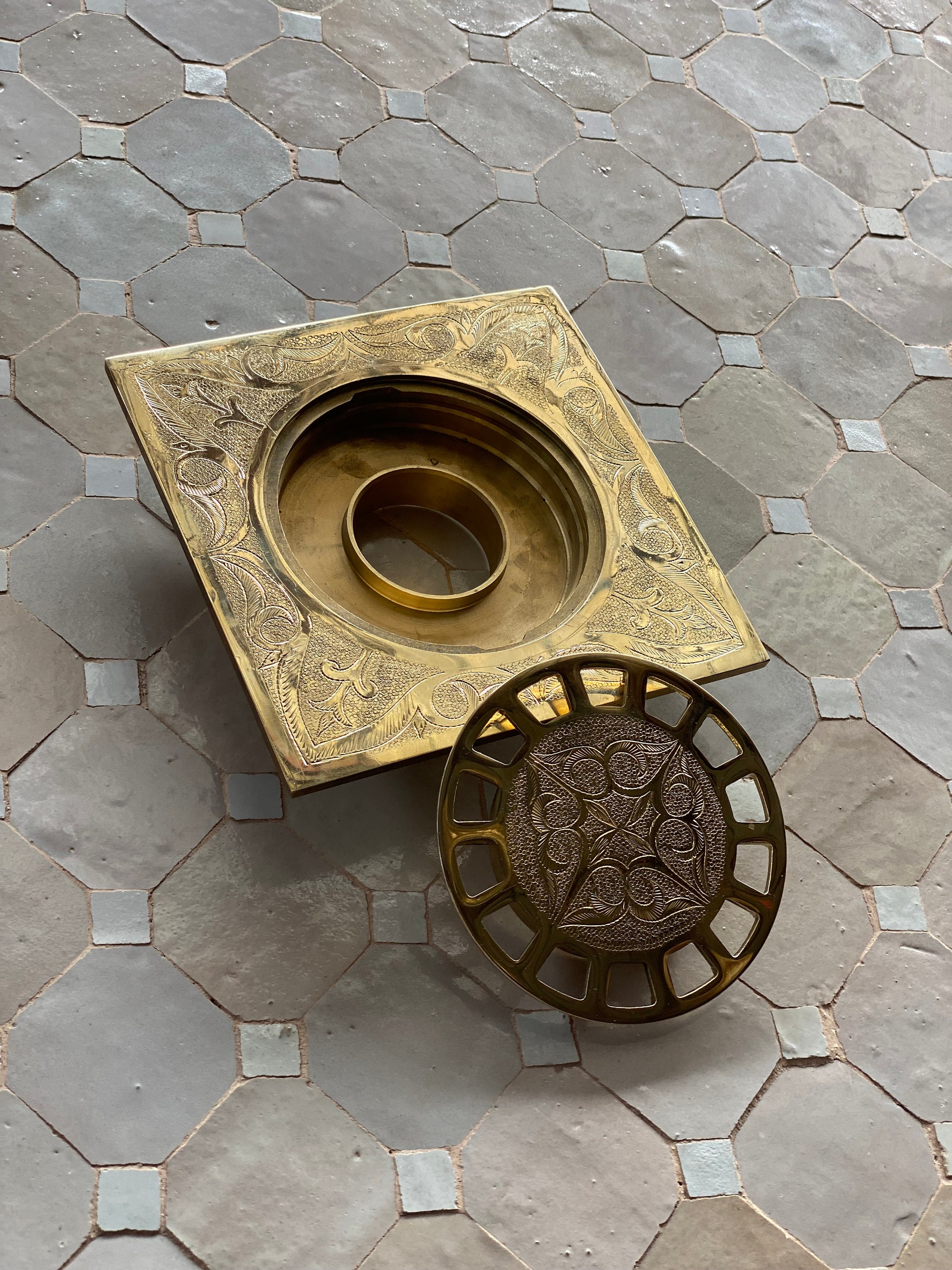 Solid Brass Floor Drain Engraved Square Shower Drain Cover - Etsy