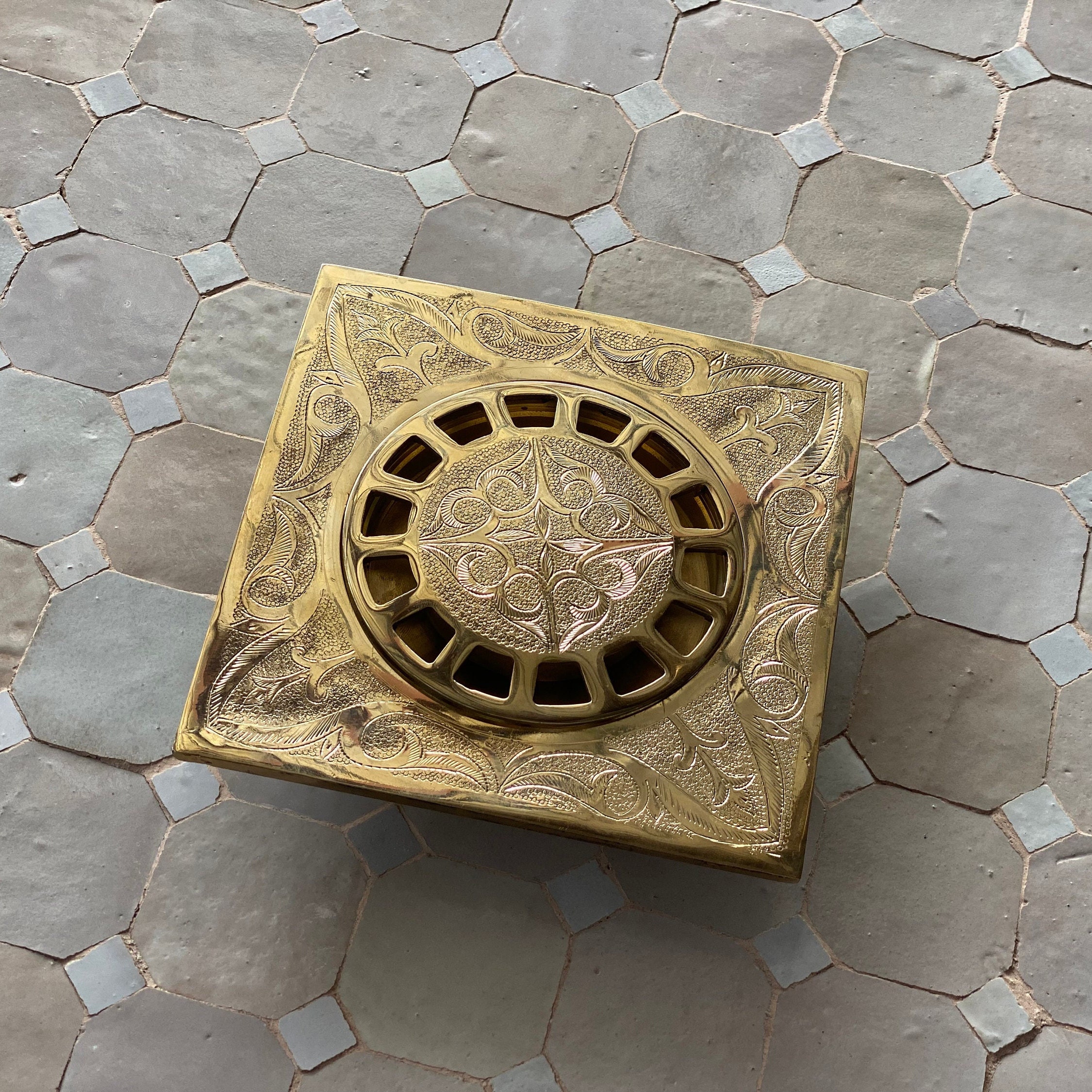 Solid Brass Floor Drain Engraved Square Shower Drain Cover - Etsy