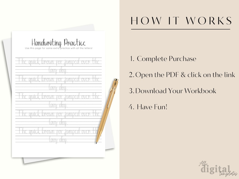 Cute Handwriting Practice Worksheets for Adults | Lettering Worksheets ...