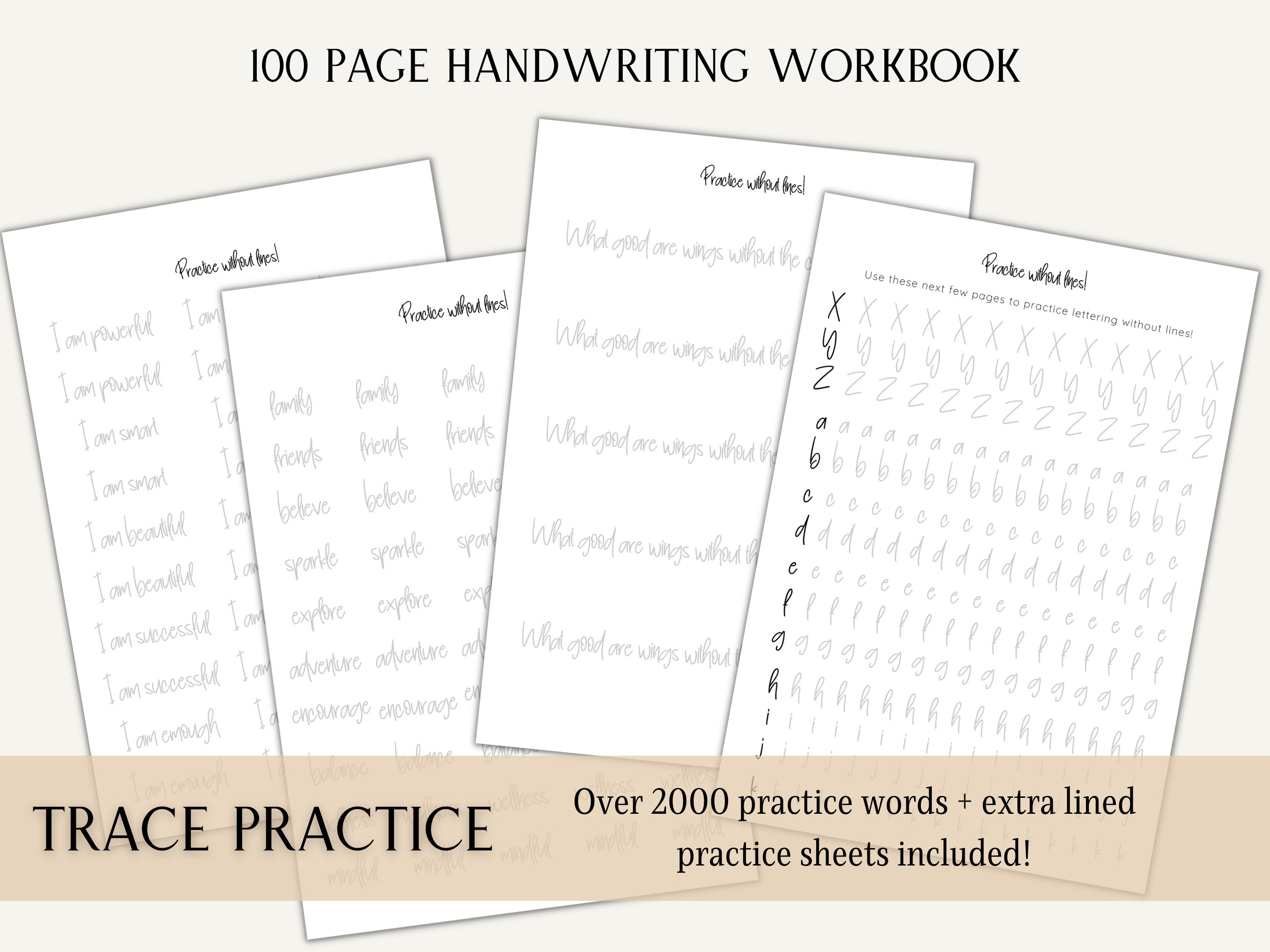 Handwriting Practice Worksheets Cute Handwriting Practice - Etsy
