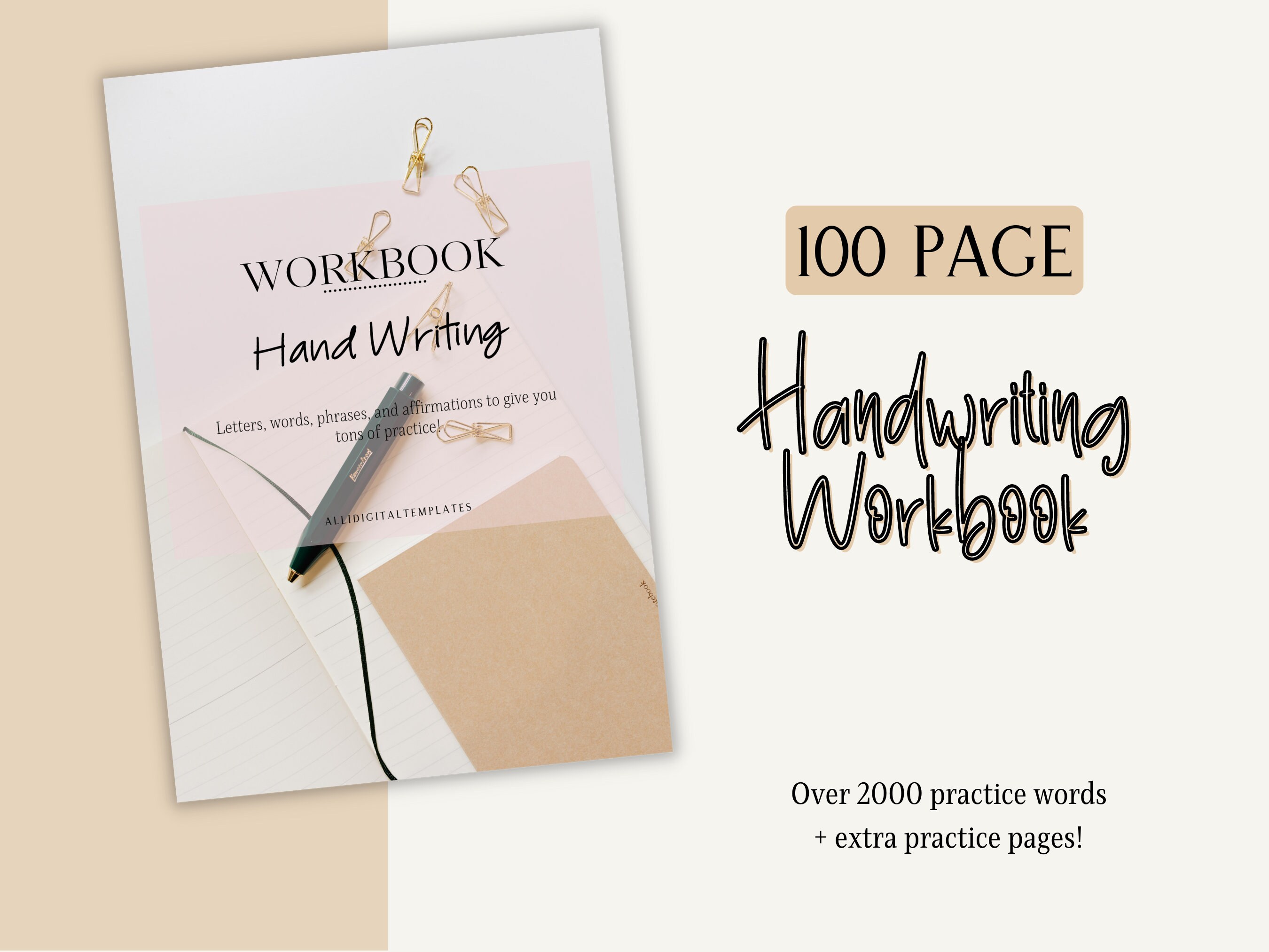 Hand Lettering Practice Sheets for Procreate Hand Lettering - Etsy