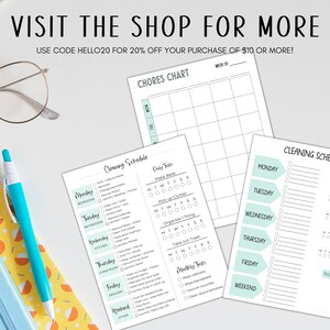 Chore Chart, Chore Chart Printable, Family Chore Chart, Cleaning ...