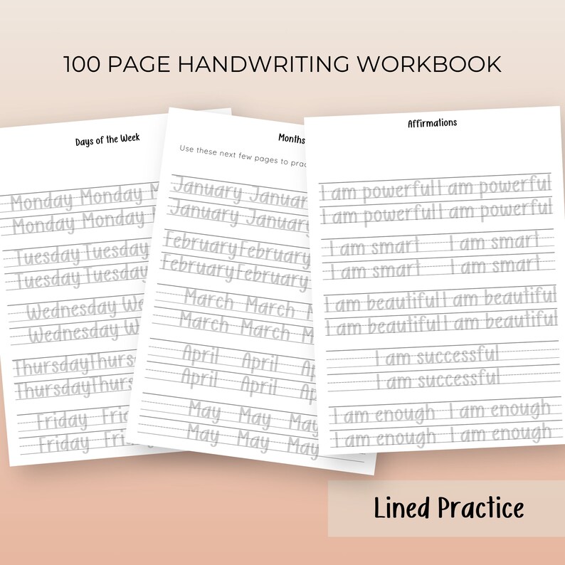 Neat Handwriting Practice Adult Workbook, iPad Lettering Procreate ...