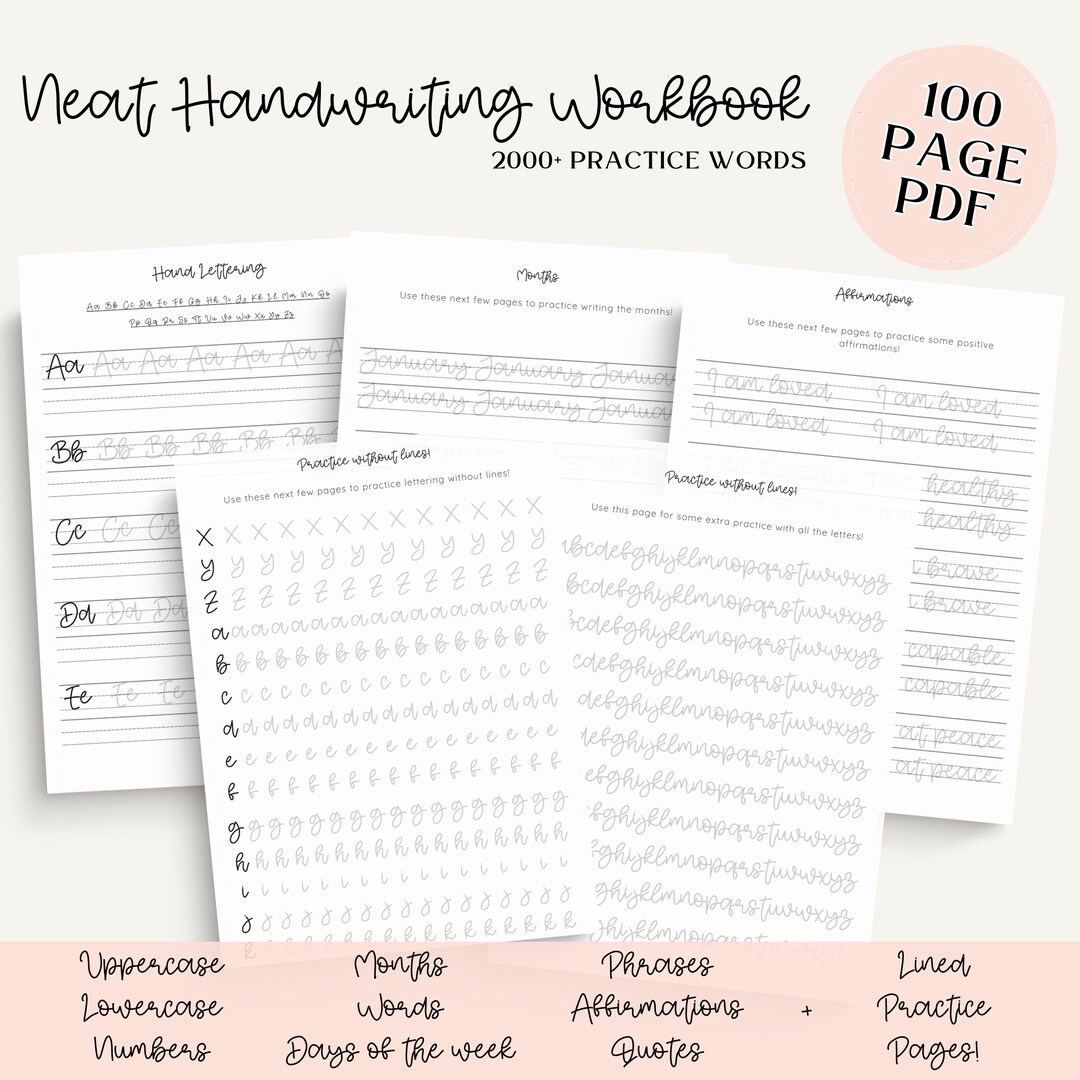 Hand Lettering Practice Sheets for Procreate Hand Lettering Practice ...