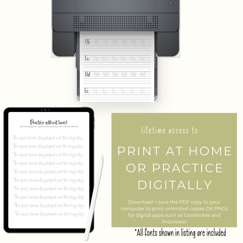 WHOLE SHOP Hand Lettering Practice Sheets for Procreate | Hand ...